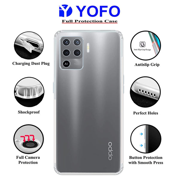 YOFO Silicon Transparent Back Cover for Oppo A94 / F19 Pro - Camera Pr ...